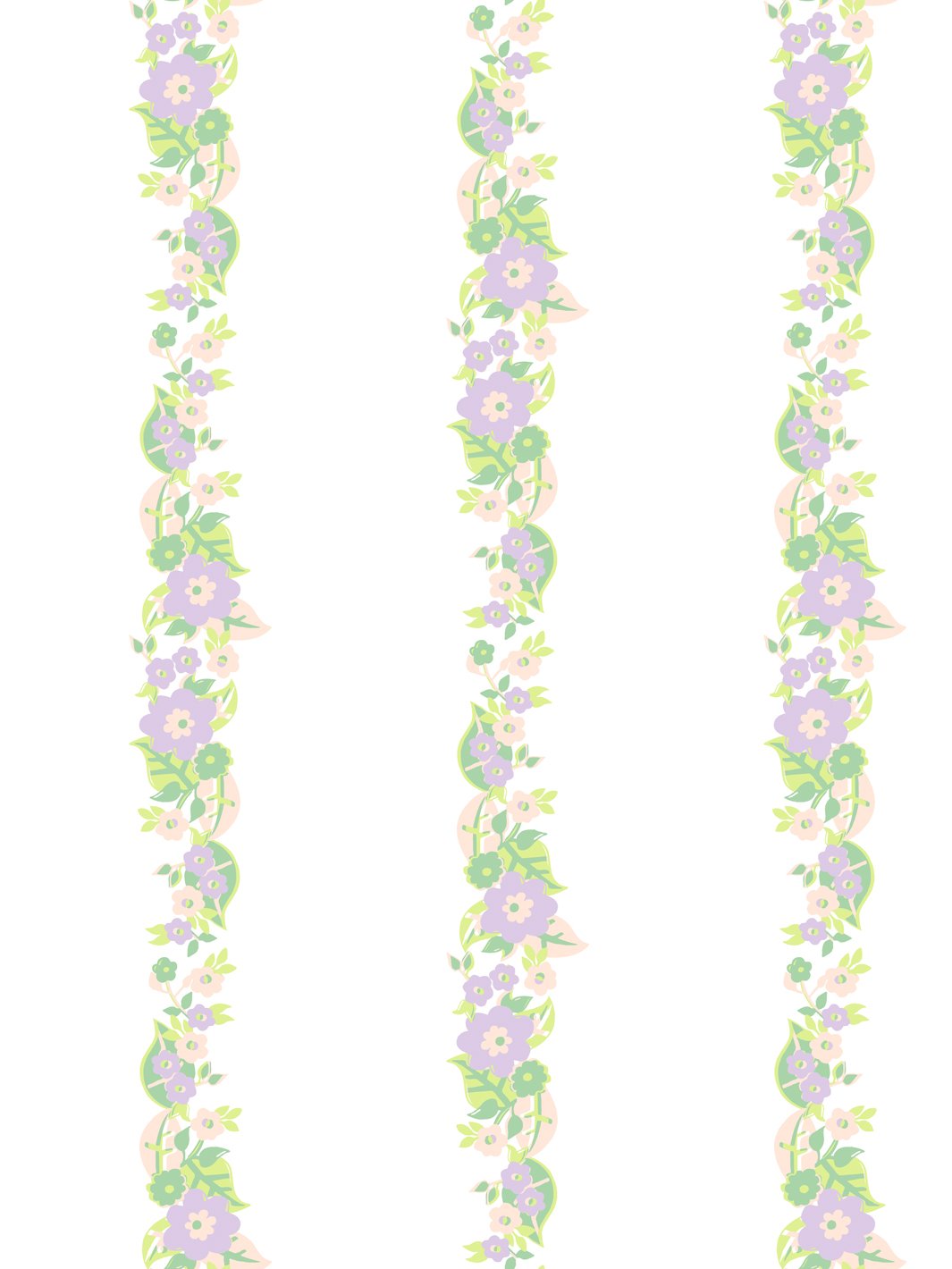 'Floral Stripe' Wallpaper by Barbie™ - Lavender Peach – Wallshoppe