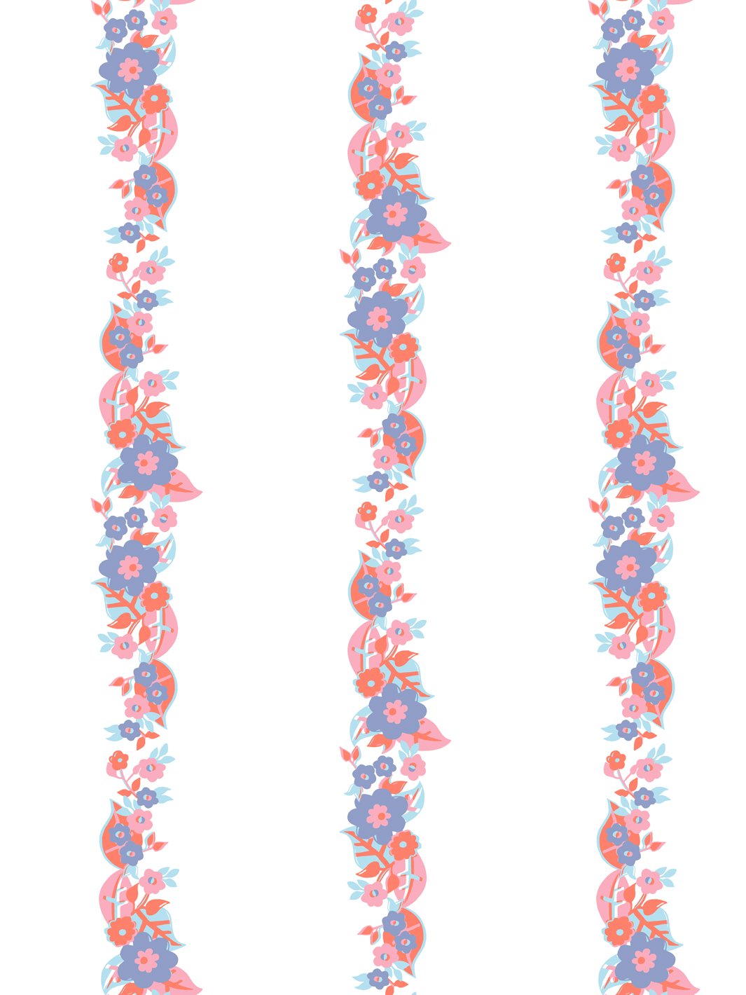 'Floral Stripe' Wallpaper by Barbie™ - Violet Melon – Wallshoppe