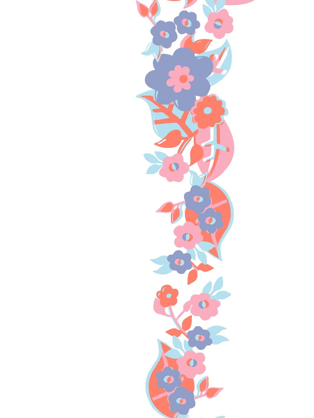 'Floral Stripe' Wallpaper by Barbie™ - Violet Melon – Wallshoppe