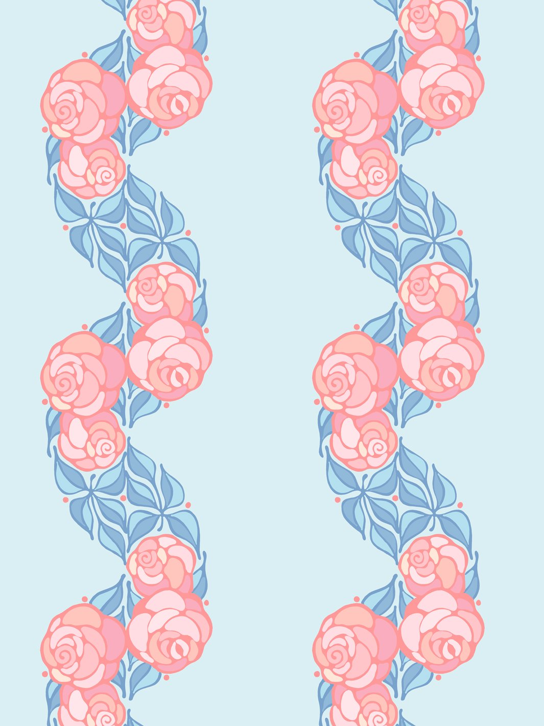 'Groovy Floral Stripe' Wallpaper by Barbie™ - Baby Blue – Wallshoppe
