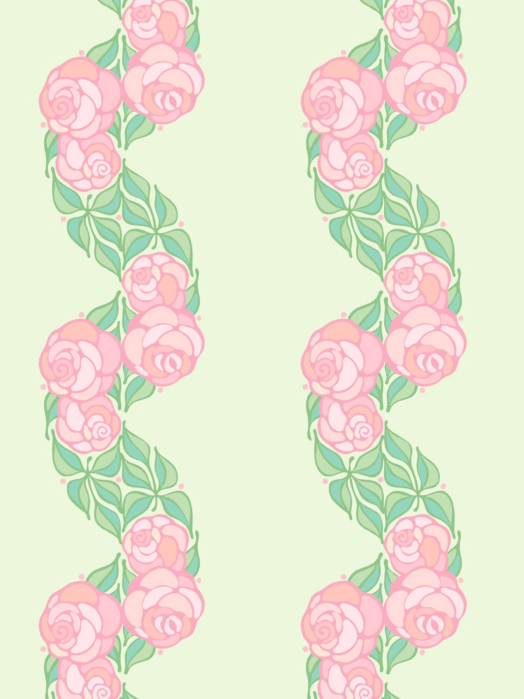 'Groovy Floral Stripe' Wallpaper by Barbie™ - Pistachio – Wallshoppe
