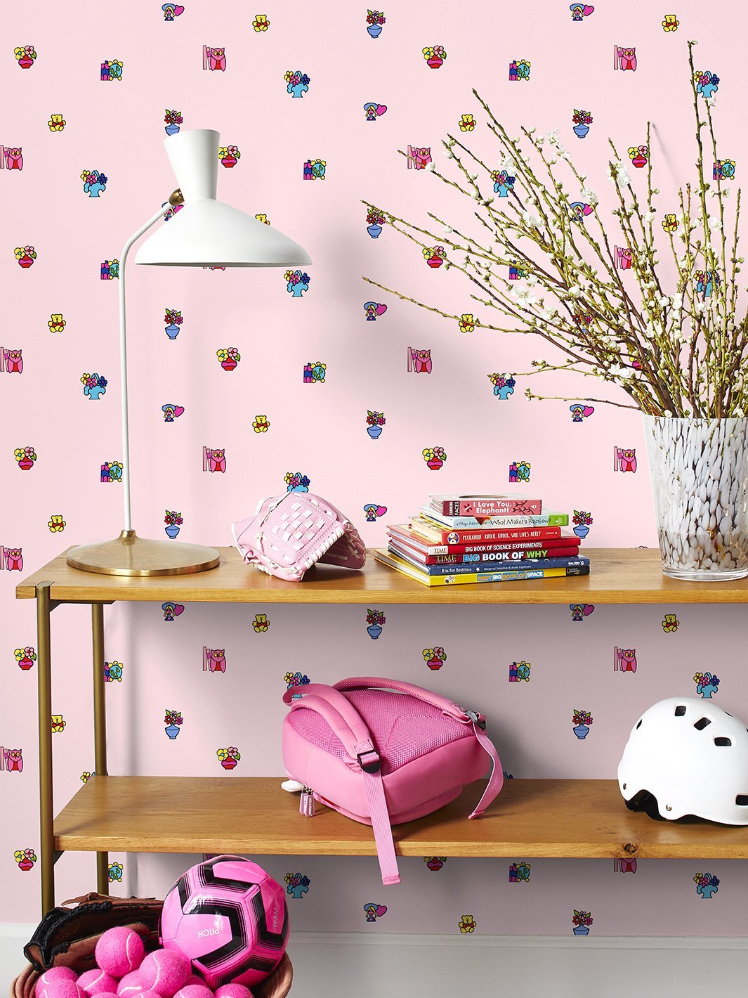 'Barbie™ Stickers' Wallpaper by Barbie™ - Pink – Wallshoppe