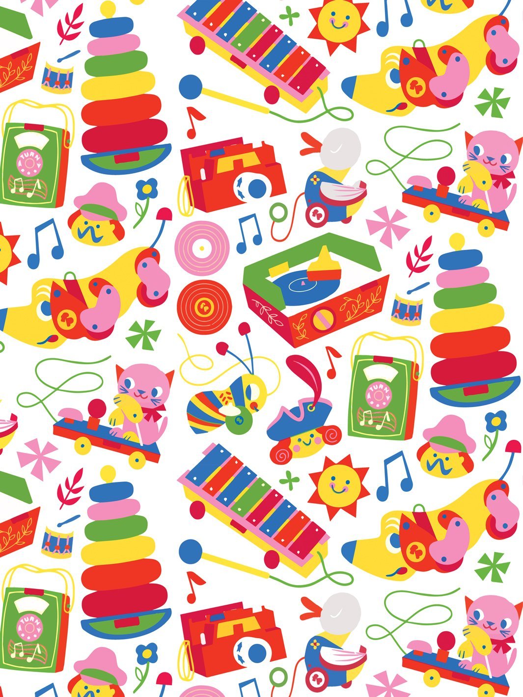 'Toy Toss' Wallpaper by Fisher-Price™ - White – Wallshoppe