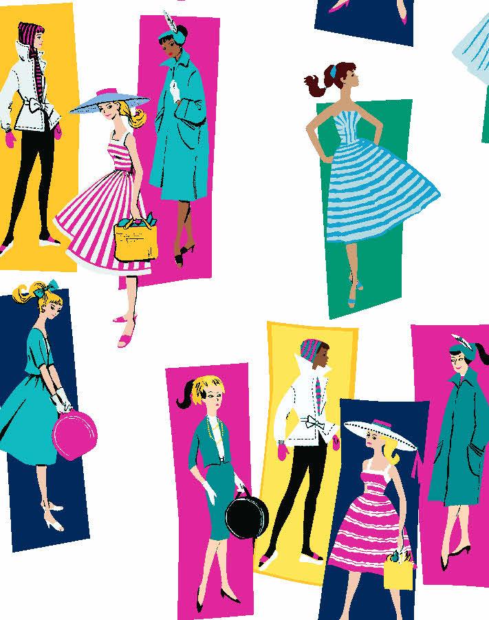 'Mod Shapes' Wallpaper by Barbie™ - Emerald Berry – Wallshoppe