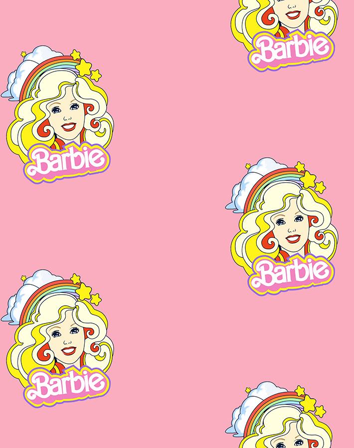 'Rainbow Barbie™' Wallpaper by Barbie™ - Bubblegum – Wallshoppe