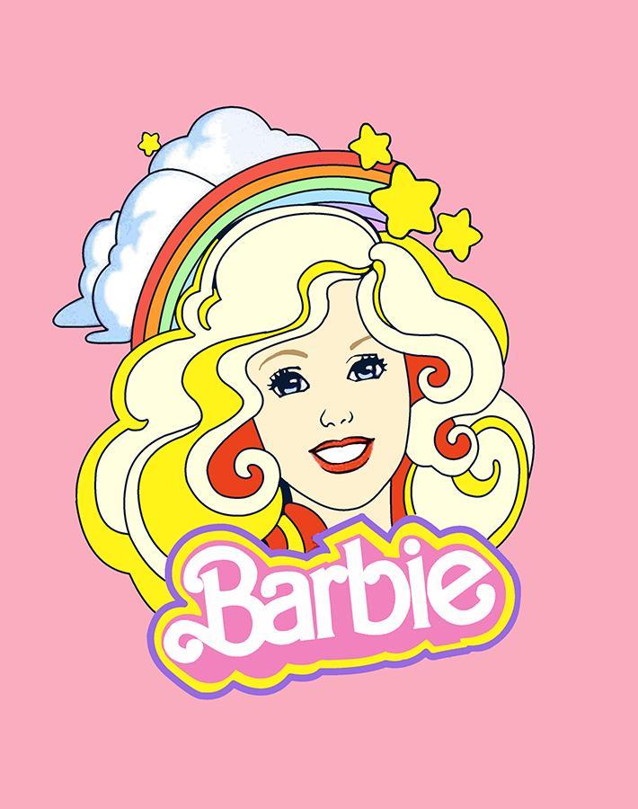 'Rainbow Barbie™' Wallpaper by Barbie™ - Bubblegum – Wallshoppe