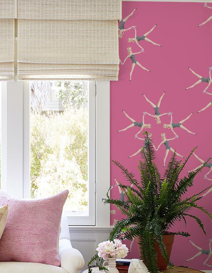 'Synchronized Vintage Barbie™' Wallpaper by Barbie™ - Berry – Wallshoppe