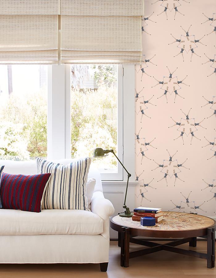 'Synchronized Vintage Barbie™' Wallpaper by Barbie™ - Peach – Wallshoppe