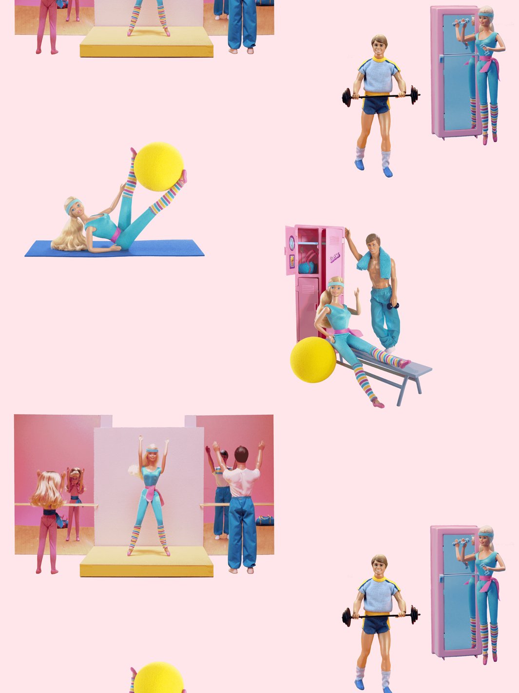 'Workout Barbie™' Wallpaper by Barbie™ - Pink – Wallshoppe