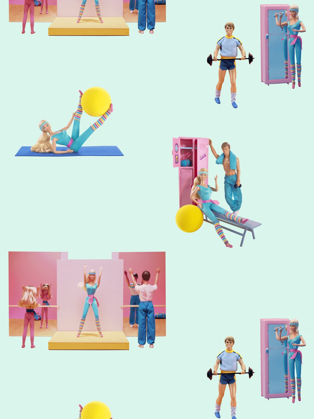 'Workout Barbie™' Wallpaper by Barbie™ - Robins Egg – Wallshoppe