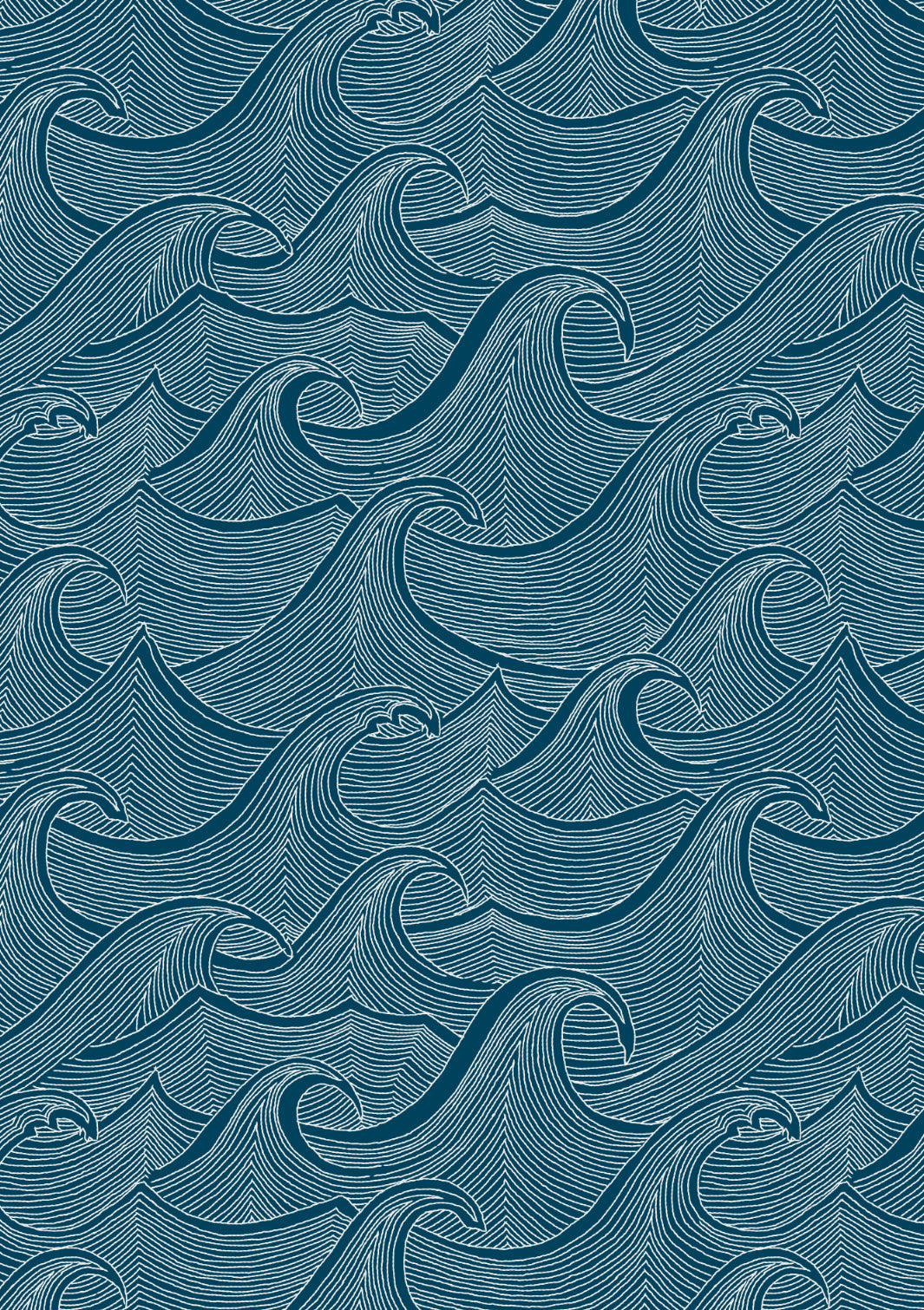 'Waves Two Tone' Wallpaper by Lingua Franca - Indigo – Wallshoppe
