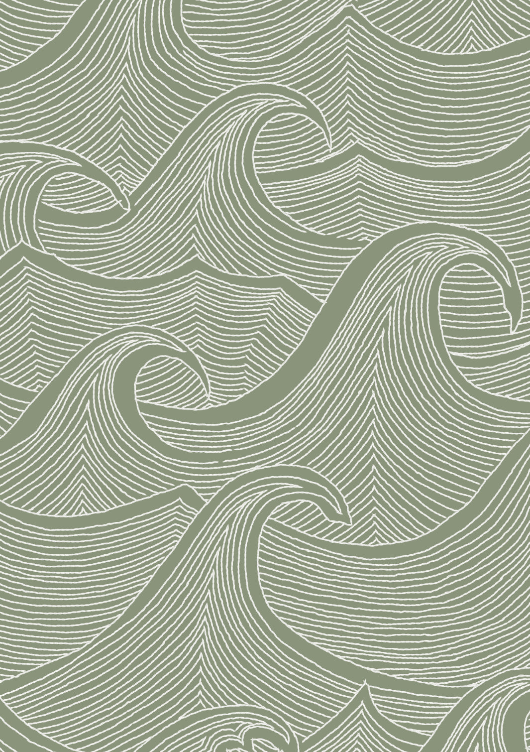 'Waves Two Tone' Wallpaper by Lingua Franca - Moss – Wallshoppe