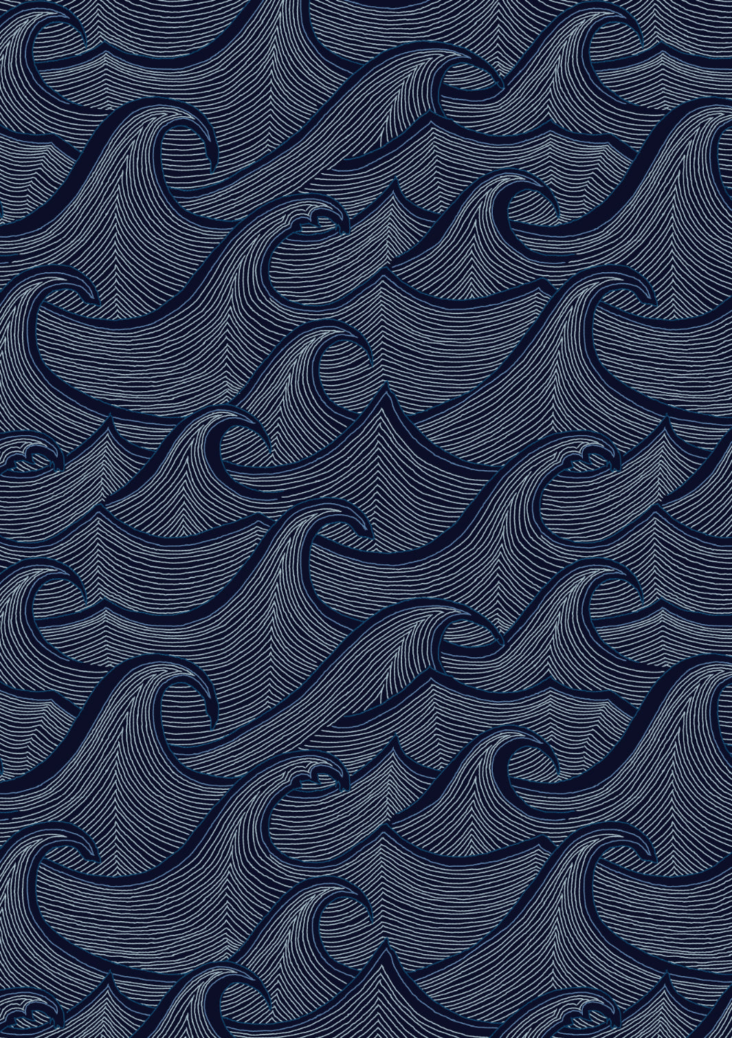 'Waves Two Tone' Wallpaper by Lingua Franca - Navy – Wallshoppe