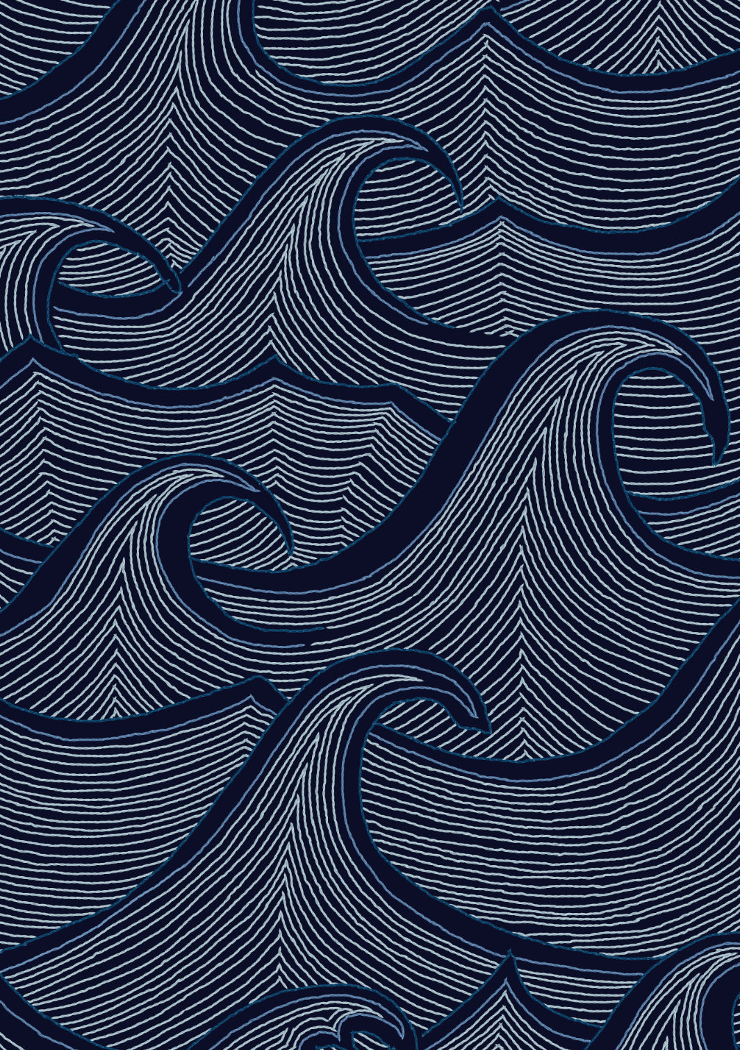 'Waves Two Tone' Wallpaper by Lingua Franca - Navy – Wallshoppe