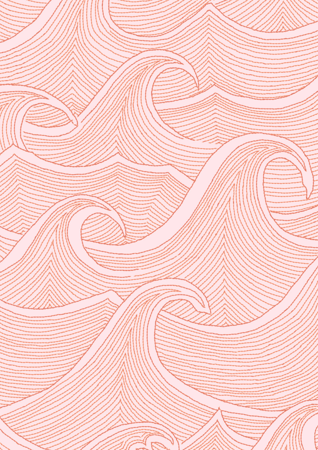 'Waves Two Tone' Wallpaper by Lingua Franca - Persimmon – Wallshoppe