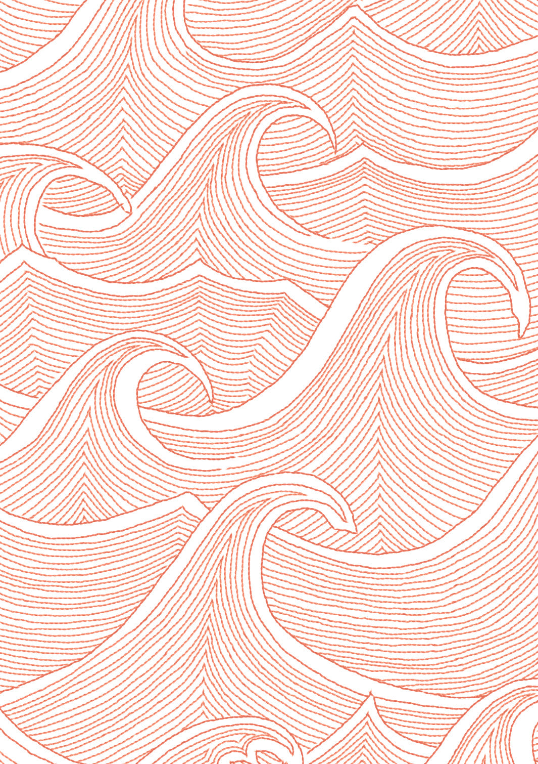 'Waves Two Tone' Wallpaper by Lingua Franca - Persimmon on Ivory ...